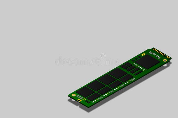 NVME Express M.2 Memory Realistic 3d Isometric Illustration, Random ...