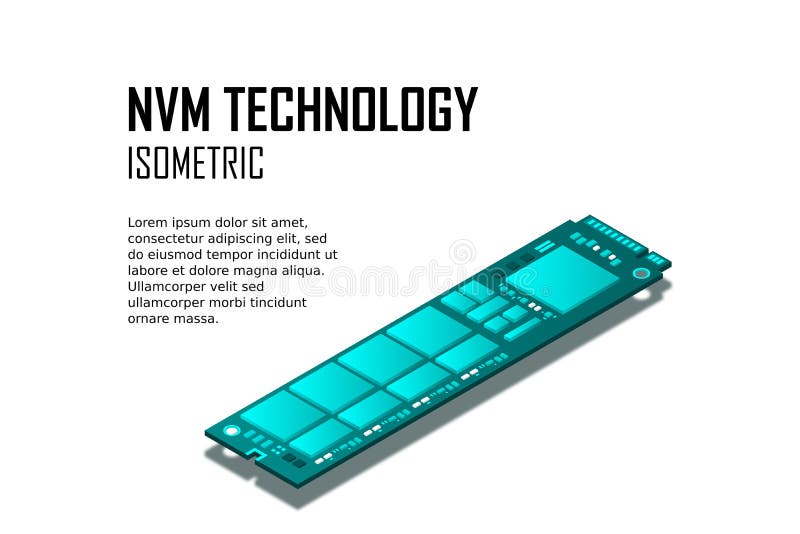 NVME Express M.2 Memory Realistic 3d Isometric Illustration, Random ...