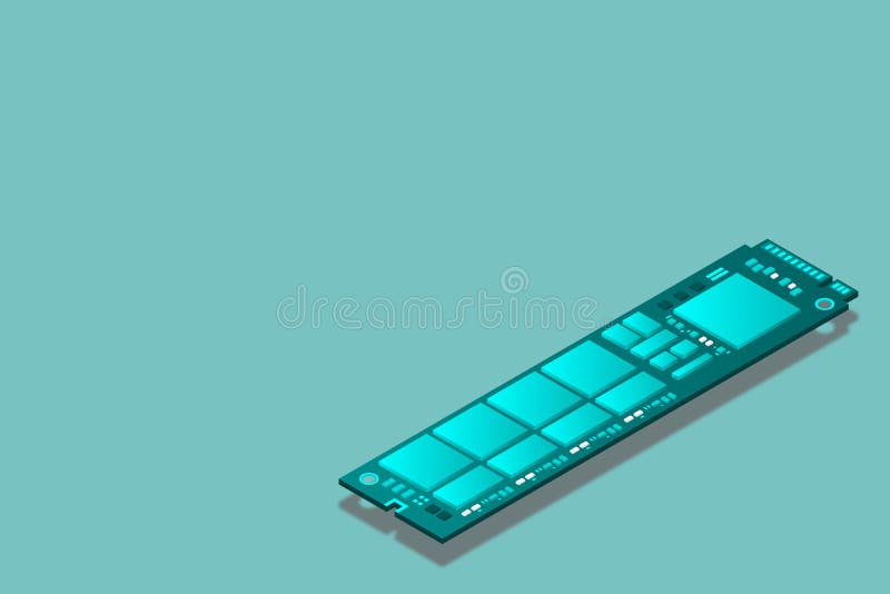 NVME Express M.2 Memory Realistic 3d Isometric Illustration, Random ...