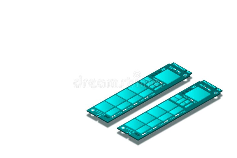 NVME Express M.2 Memory Realistic 3d Isometric Illustration, Random ...