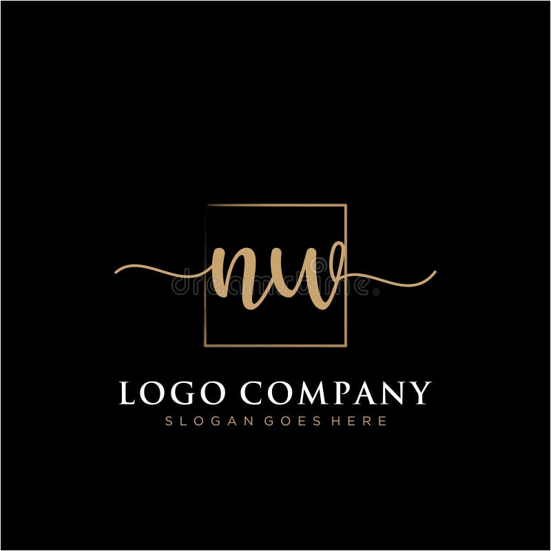 NW Initial Handwriting Logo Template Vector. Stock Vector ...