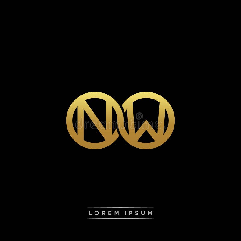NW Initial Letter Linked Circle Capital Monogram Logo Modern Template ...