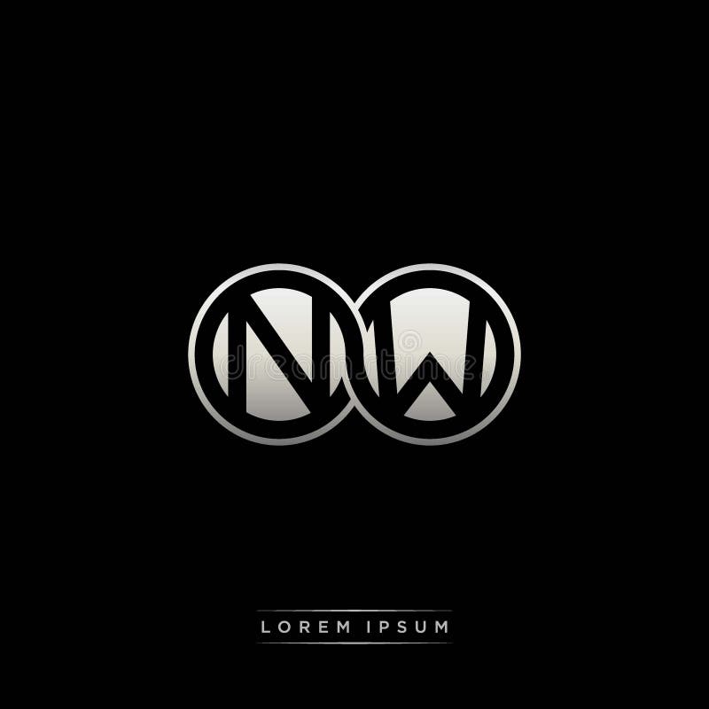 NW Initial Letter Linked Circle Capital Monogram Logo Modern Template ...