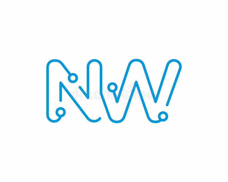 NW Letters, Electronic Circuit, Technology Logo Design Vector 001 Stock ...