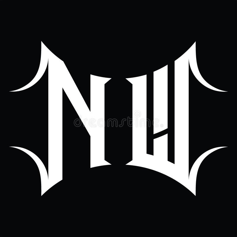 NW Logo Monogram with Abstract Shape Design Template Stock Vector ...