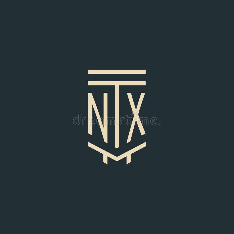 NX Initial Monogram with Simple Line Art Pillar Logo Designs Stock ...