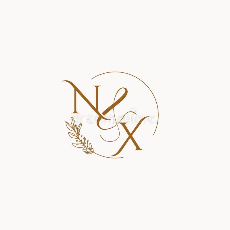 NX Initial Wedding Monogram Logo Stock Illustration - Illustration of ...