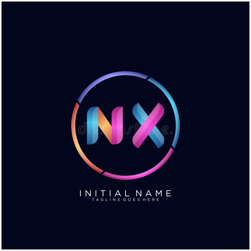 NX Letter Logo Icon Design Template Elements Stock Vector ...