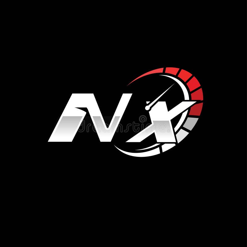 NX Logo Letter Speed Meter Racing Style Stock Vector - Illustration of ...