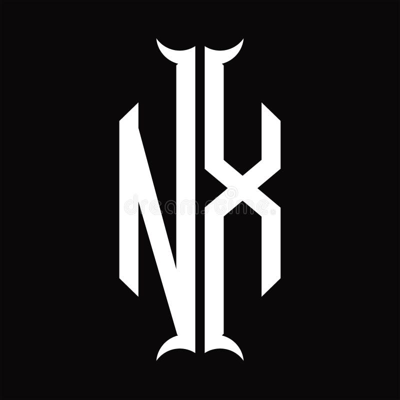 NX Logo Monogram with Horn Shape Design Template Stock Vector ...