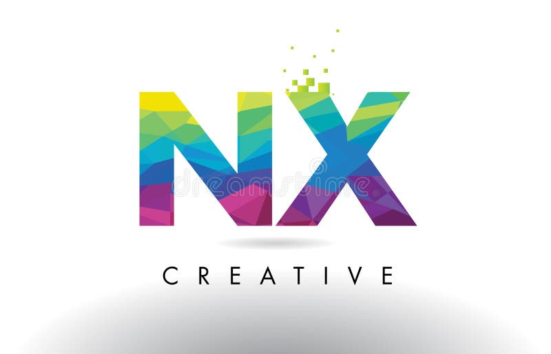 NX N X Colorful Letter Origami Triangles Design Vector. Stock Vector ...