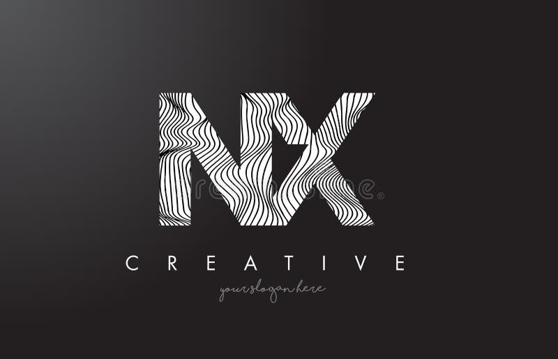 NX N X Letter Logo with Zebra Lines Texture Design Vector. Stock Vector ...