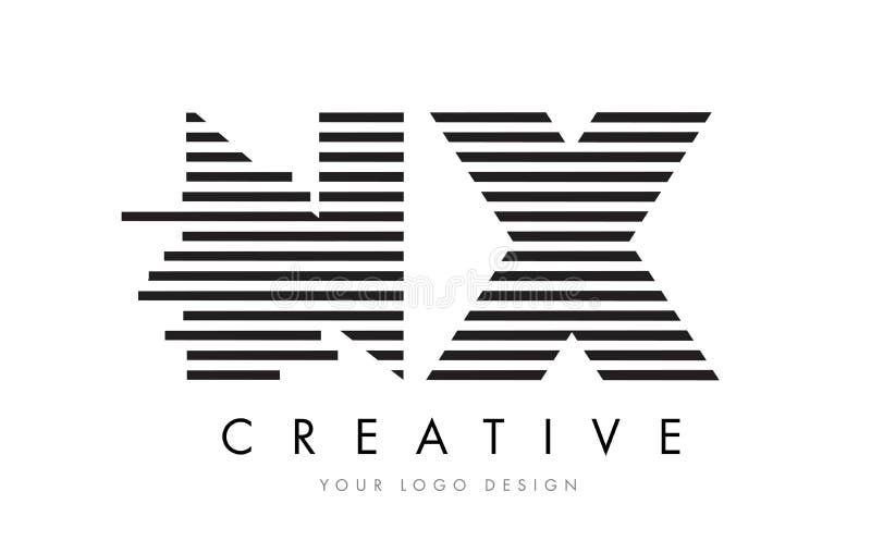 NX N X Zebra Letter Logo Design with Black and White Stripes Stock ...