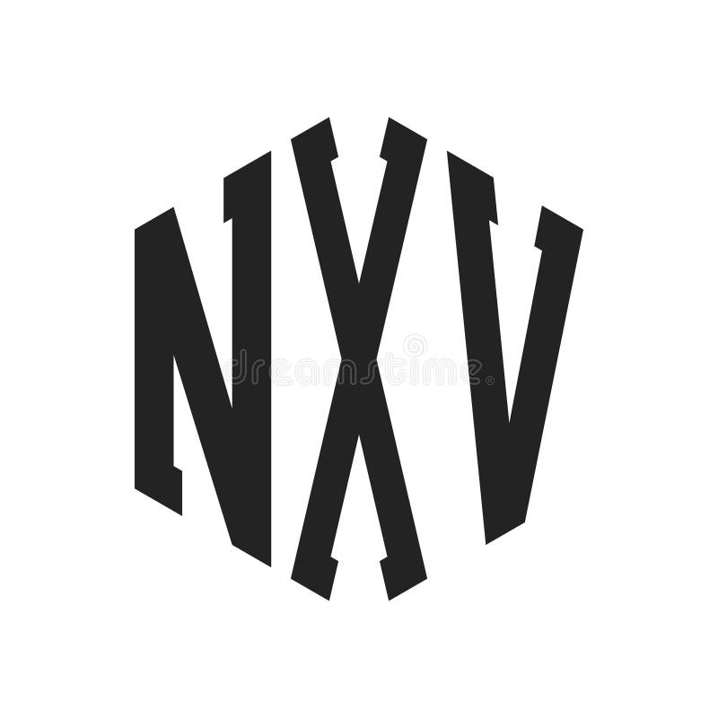 NXV Logo Design. Initial Letter NXV Monogram Logo Using Hexagon Shape ...