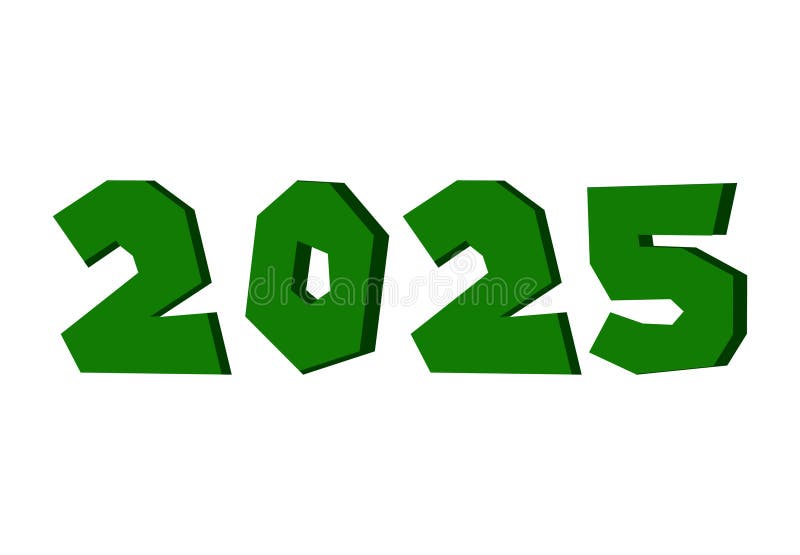 Happy New Year 2025 Elegant Realistic Green Abstract Design Stock ...