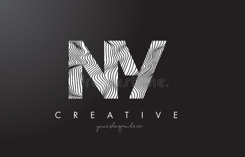 NY N Y Letter Logo with Zebra Lines Texture Design Vector. Stock Vector ...