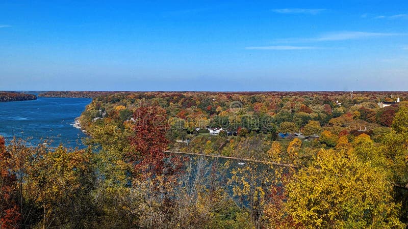 The NY Side of the Niagara Region Seen from Canada, Niagara Falls, on ...