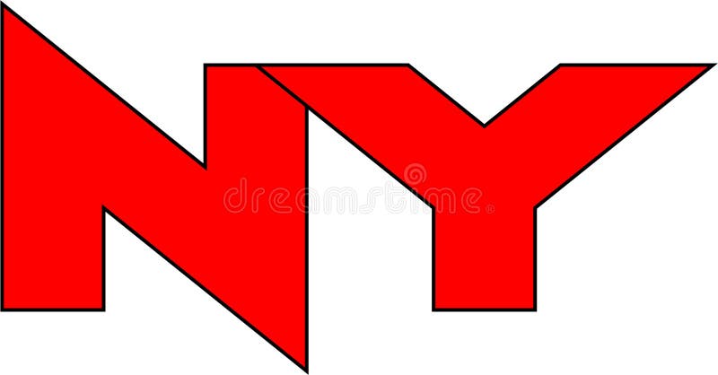 Ny text sign illustration stock vector. Illustration of silhouette ...