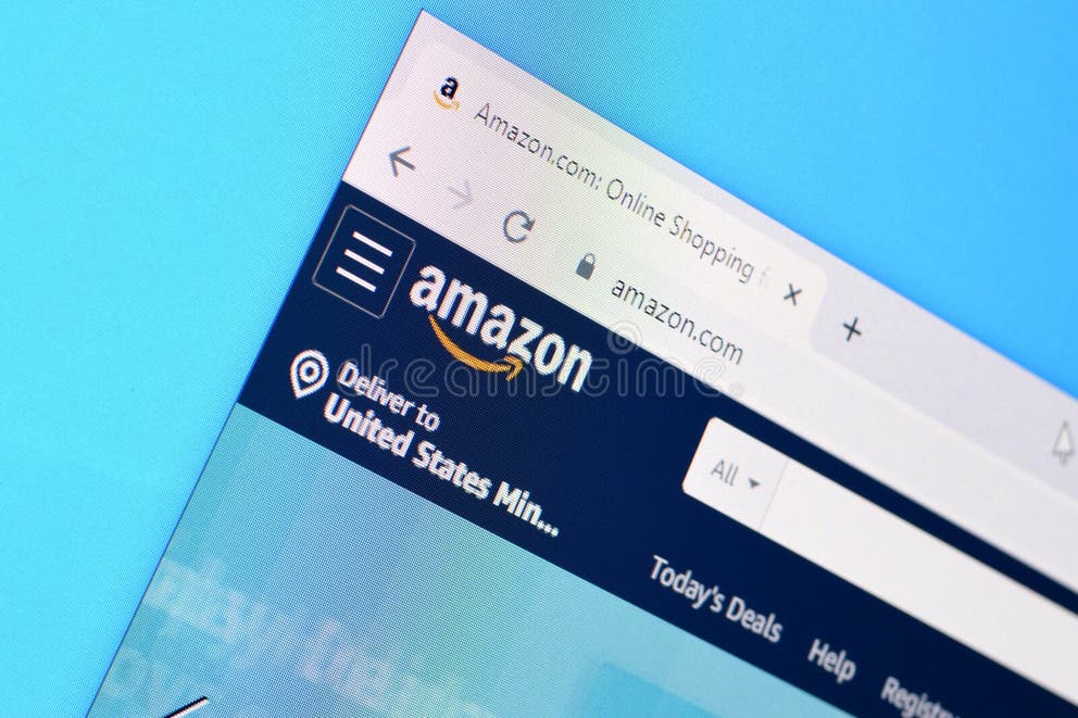 Homepage of Amazon Website on the Display of PC, Url - Amazon.com ...