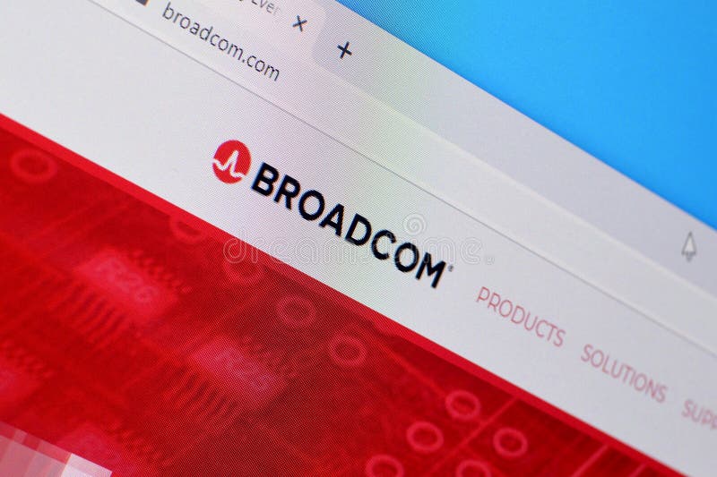 Homepage of Broadcom Website on the Display of PC, Url - Broadcom.com ...