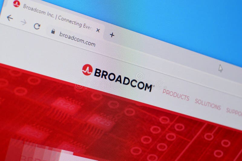 Homepage of Broadcom Website on the Display of PC, Url - Broadcom.com ...