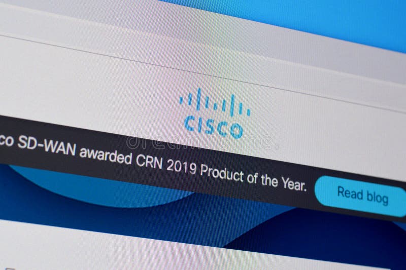 Homepage of Cisco Website on the Display of PC, Url - Cisco.com ...