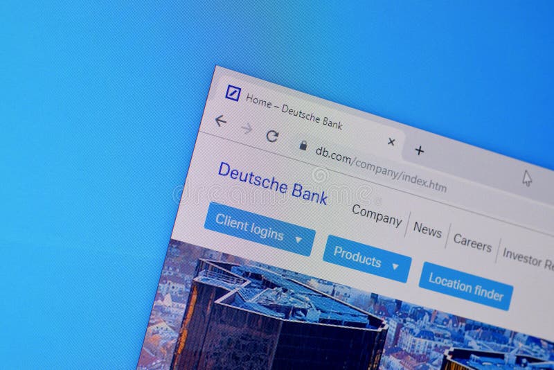 Homepage of Deutsche Bank Website on the Display of PC, Url - Db.com ...