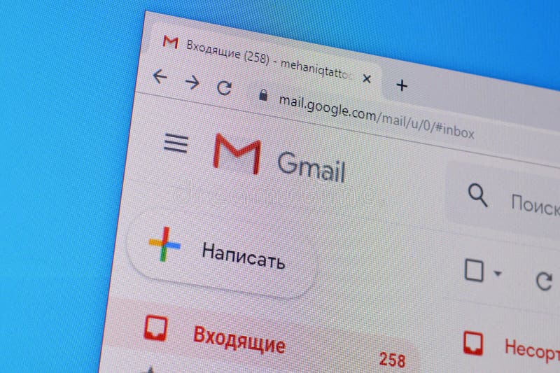 Homepage of Google Mail Website on the Display of PC, Url - Gmail.com ...