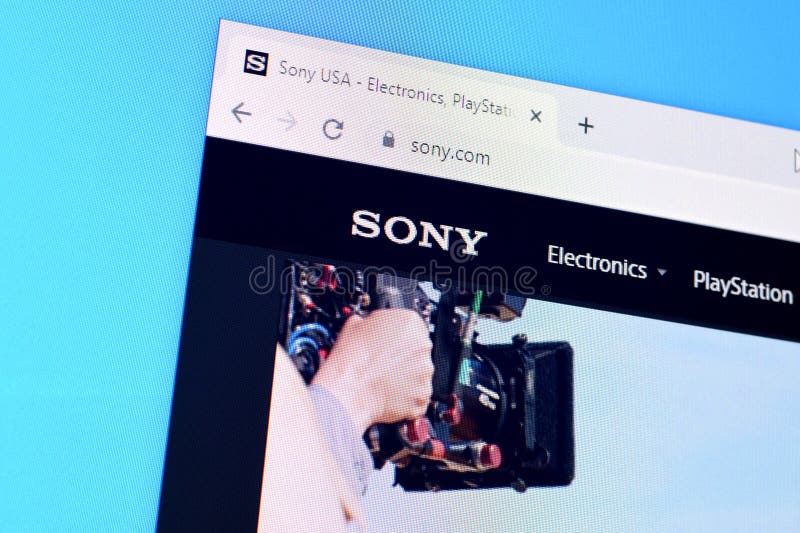 Homepage of Sony Website on the Display of PC, Url - Sony.com Editorial ...