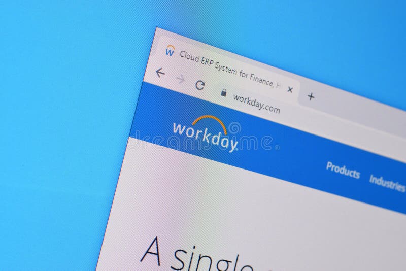 Homepage of Workday Website on the Display of PC, Url - Workday.com ...