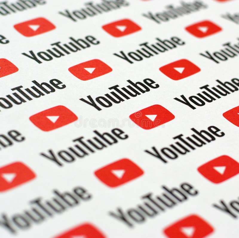Youtube Pattern Printed on Paper with Small Youtube Logos and ...