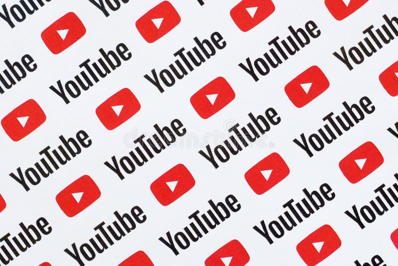 Youtube Pattern Printed on Paper with Small Youtube Logos and ...