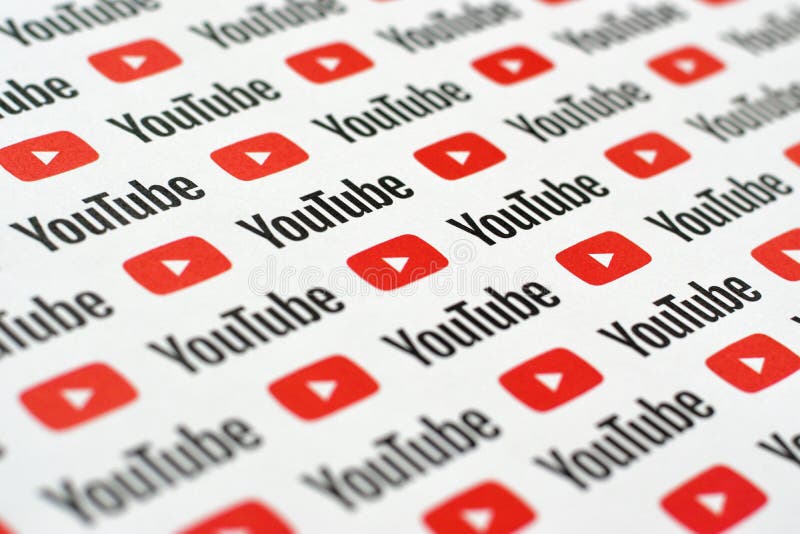Youtube Pattern Printed on Paper with Small Youtube Logos and ...