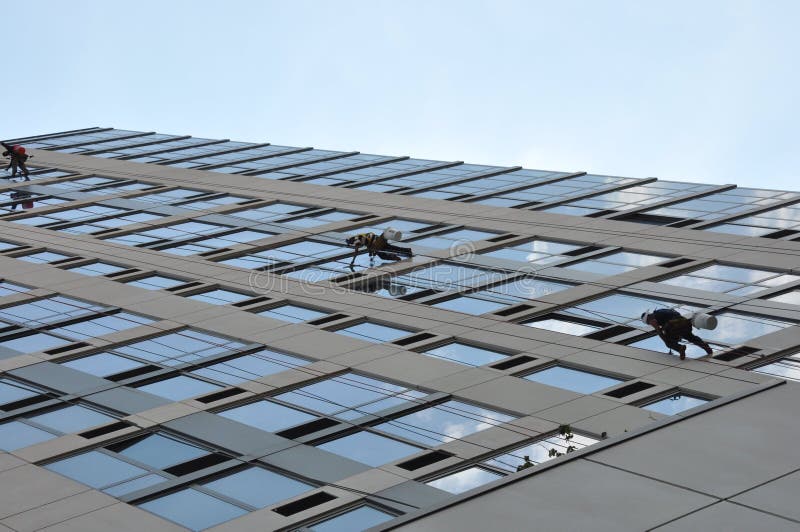 NY Window Washers stock photo. Image of tower, heights - 20282248