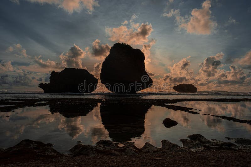 Nyang-nyang Beach Sunset Pulau Bali Stock Photo - Image of pulaubali ...