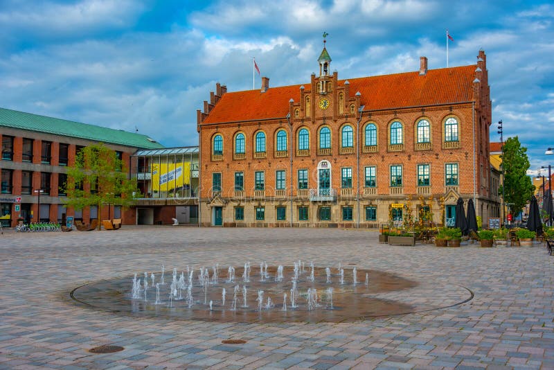 Nyborg, Denmark, June 20, 2022: Torvet Square in Danish Town Nyb ...