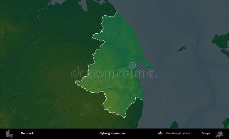 Nyborg Kommune Highlighted, Denmark. Physical Stock Illustration ...