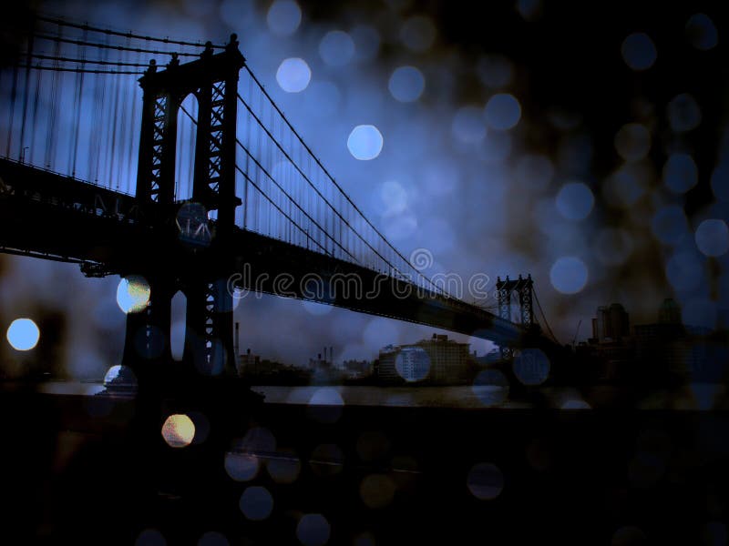 NYC Bridge stock illustration. Illustration of night - 73118061