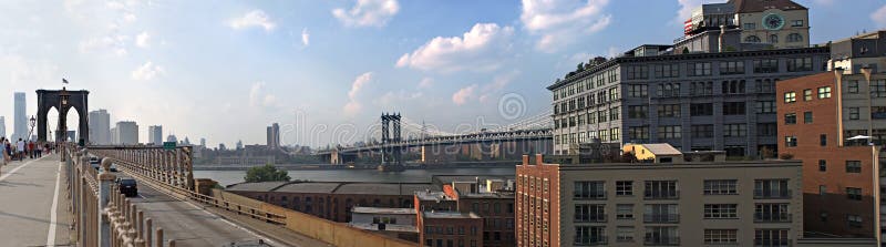 NYC Bridges Panorama editorial photo. Image of panorama - 15349261