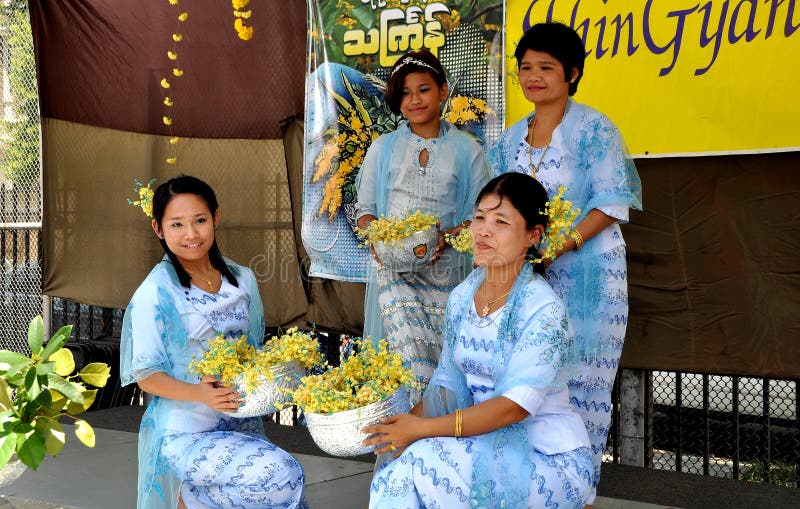 NYC: Burmese Dancers editorial photography. Image of silver - 20355192