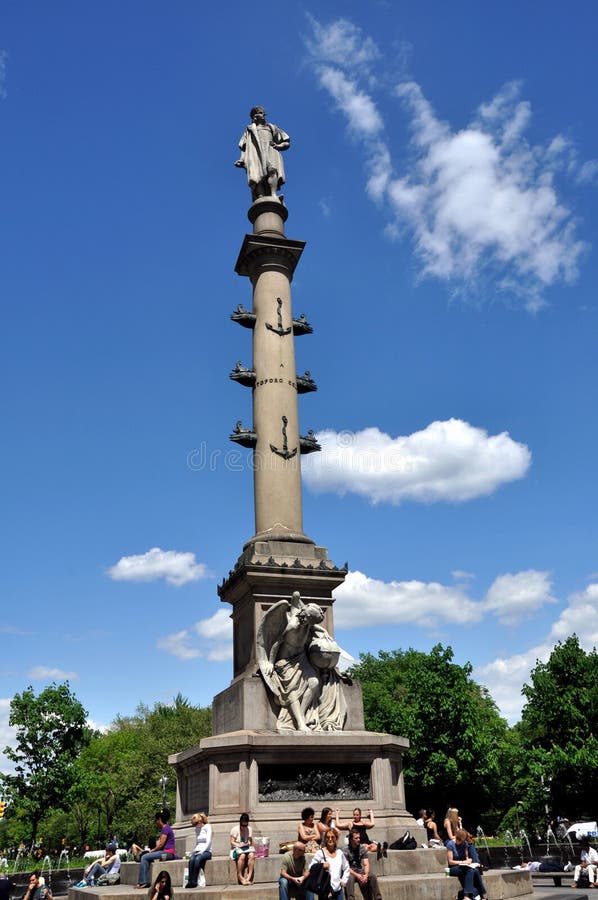 NYC: Christopher Columbus Column Editorial Stock Image - Image of ...