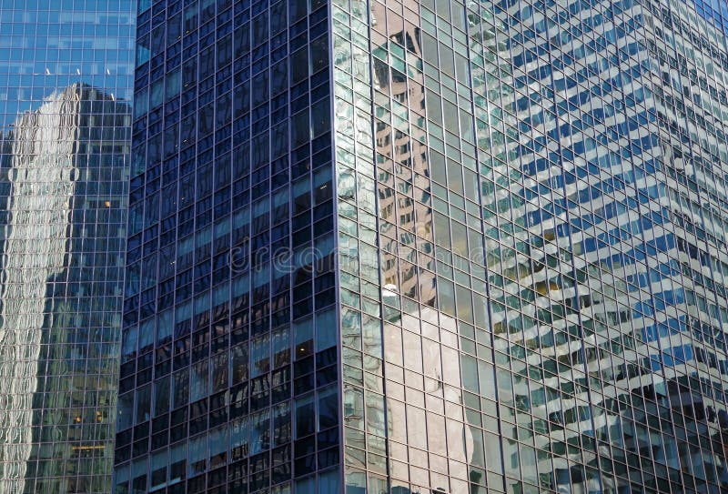NYC Intersecting High-rise Buildings Architectural Reflections Stock ...