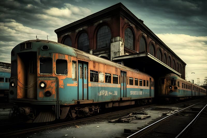 NYC Old Outdated Subway Cars in a Metro Depot in Daytime. Neural ... NYC Old Outdated Subway Cars in a Metro Depot in Daytime. Neural ...
