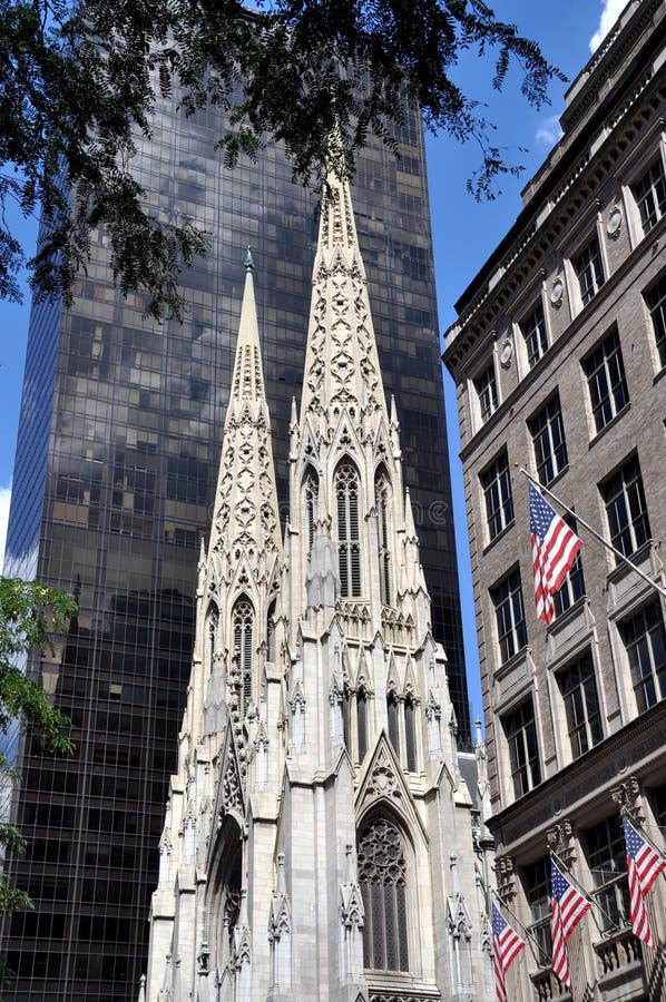 NYC: St. Patrick S Cathedral Spires Stock Image - Image of handsome ...