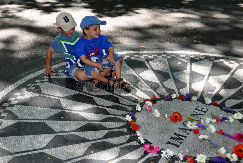 NYC: Two Children at Imagine Mosaic Editorial Photo - Image of children ...