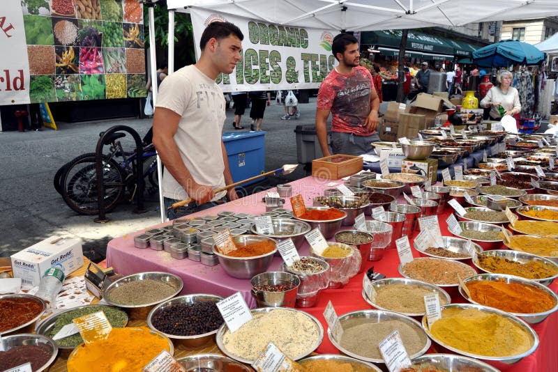 NYC: Vendors Selling Spices at Street Fair Editorial Photo - Image of ...