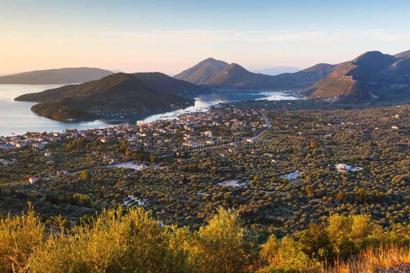 Nydri in Lefkada stock photo. Image of morning, lefkada - 142833018