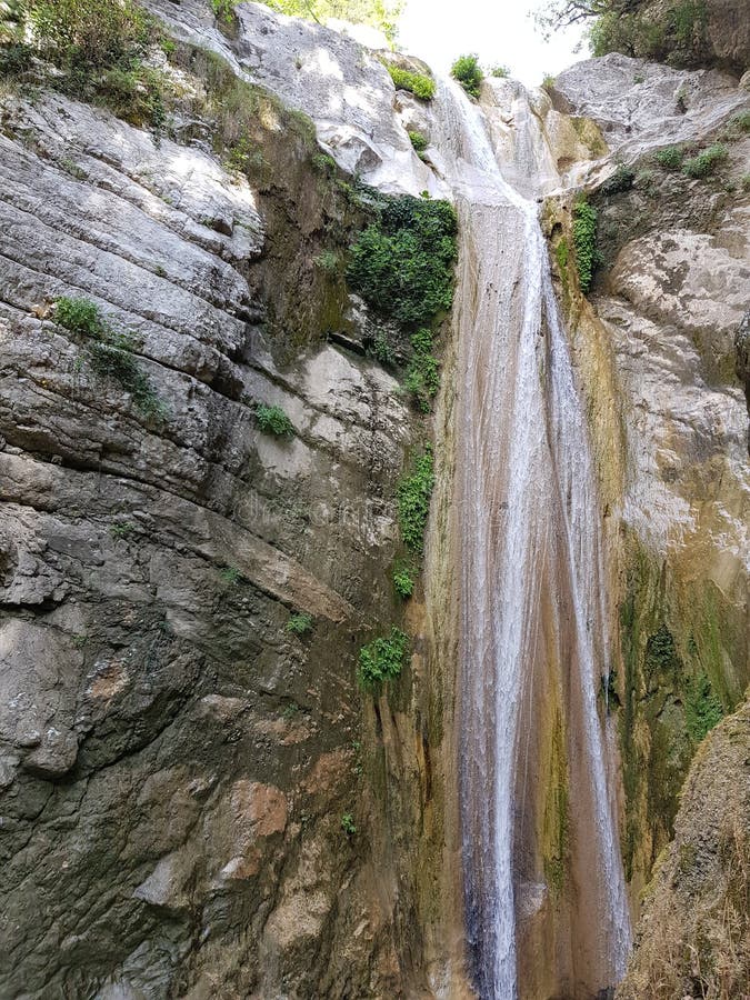 Lefkada Waterfalls of Nydri Stock Image - Image of island, waterfall ...