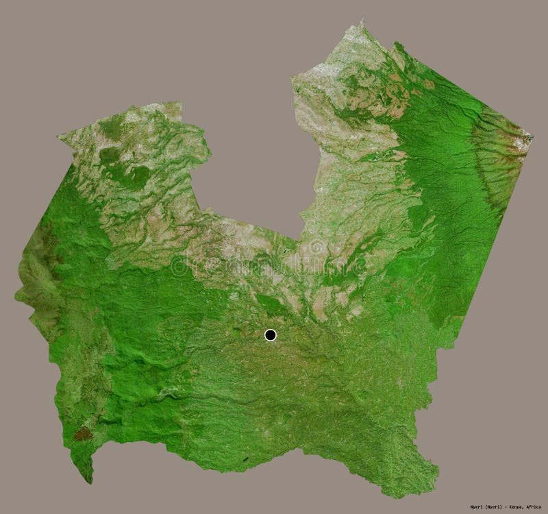 Nyeri, County of Kenya, on Solid. Satellite Stock Illustration ...