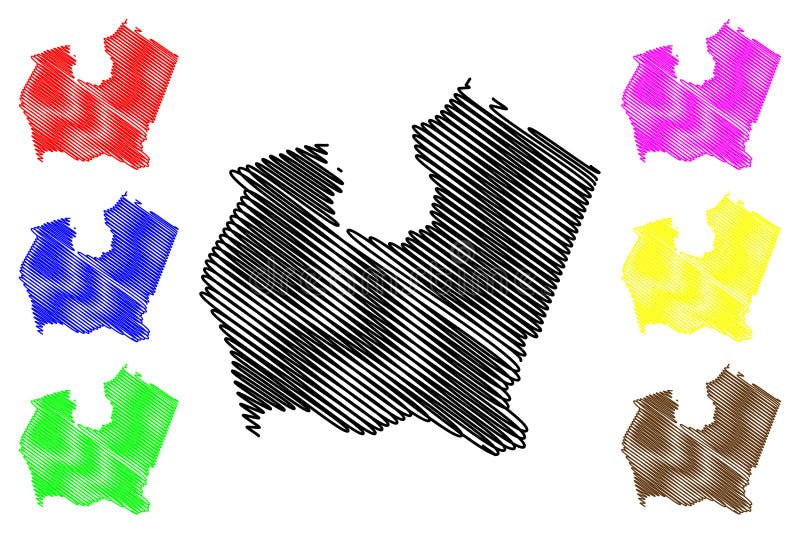 Nyeri County Republic of Kenya, Central Province Map Vector ...